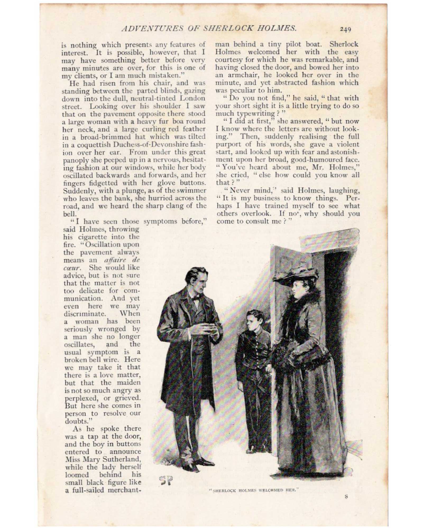 Sherlock Holmes "The Case of the Missing Bridegroom" (Holmes welcoming