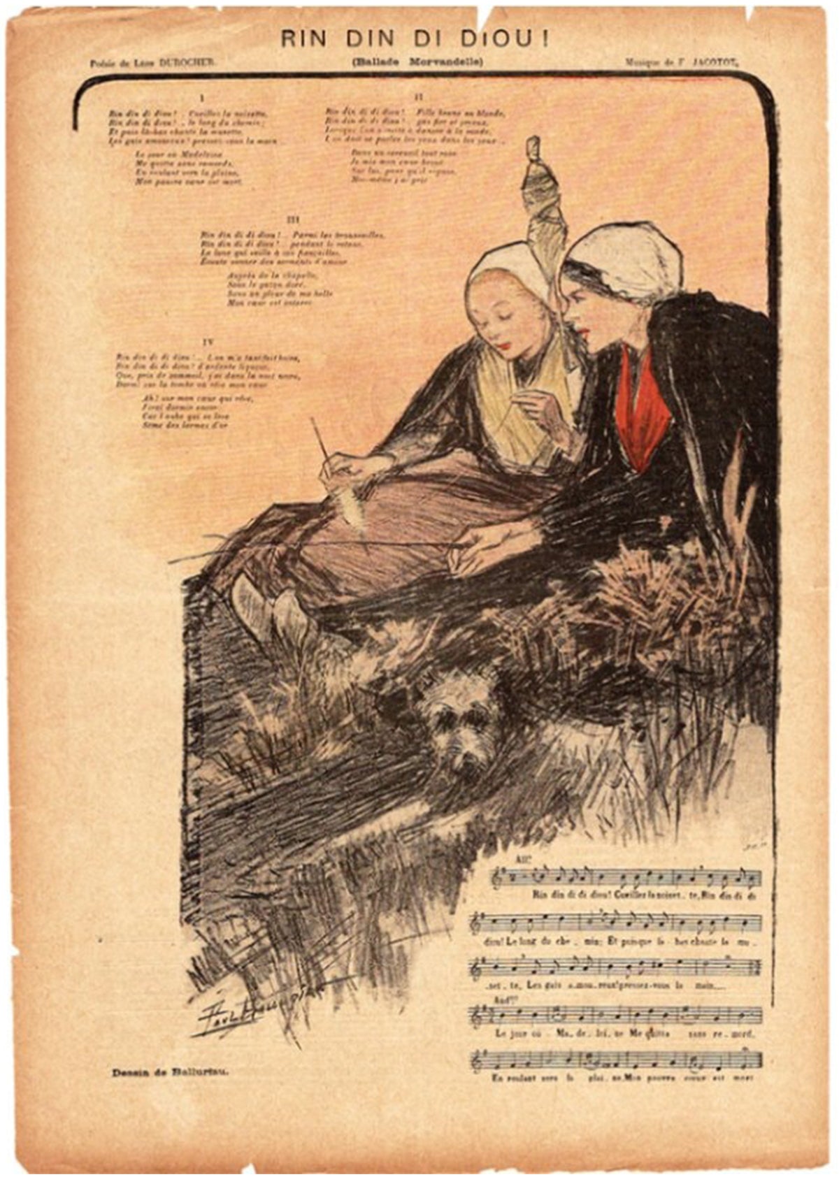 ≪リン・ディン・ディ・ドゥー（Rin Din Di Diou）≫ 1897年 ジル・ブラス・イリュストレ裏表紙掲載 シャンソン楽譜